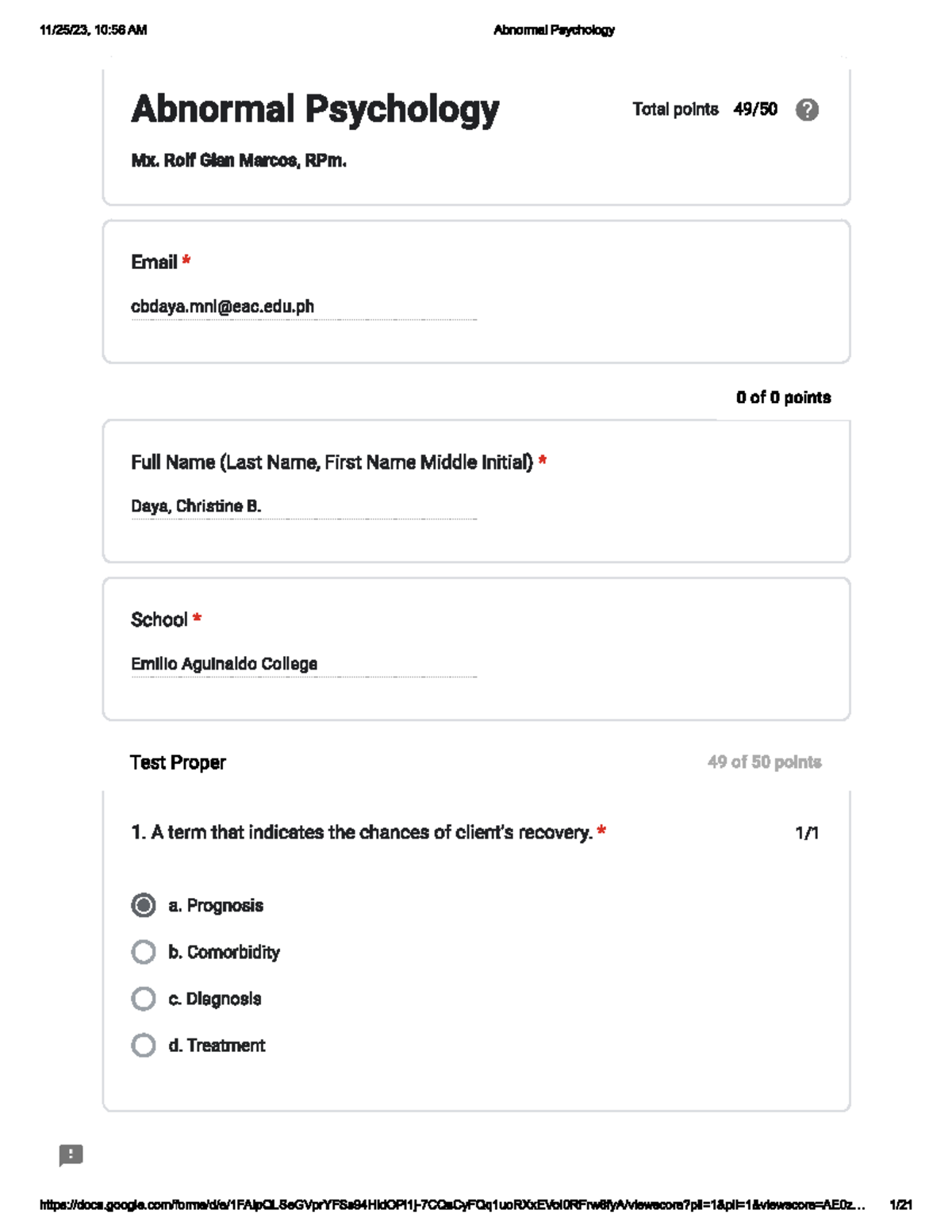 Review 1 - BS Psychology - Studocu