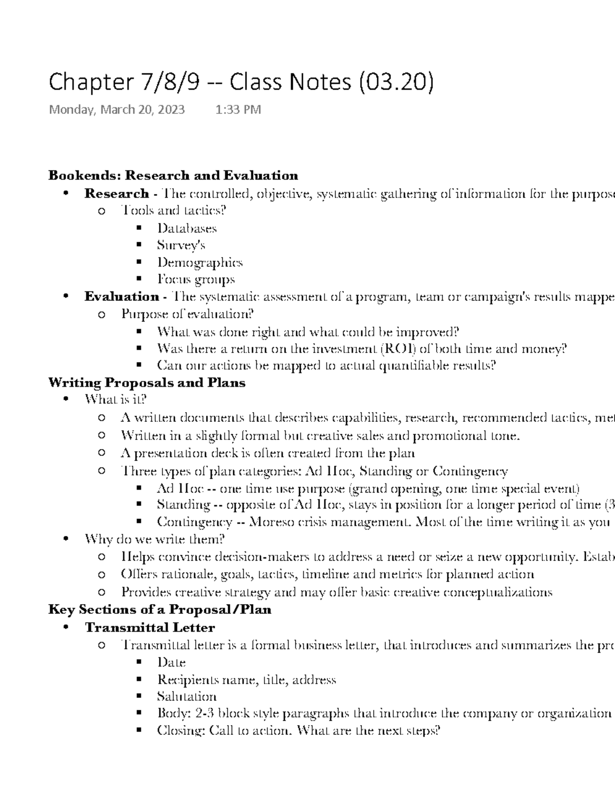 Chapter 789 - Class Notes (03 - Bookends: Research and Evaluation ...