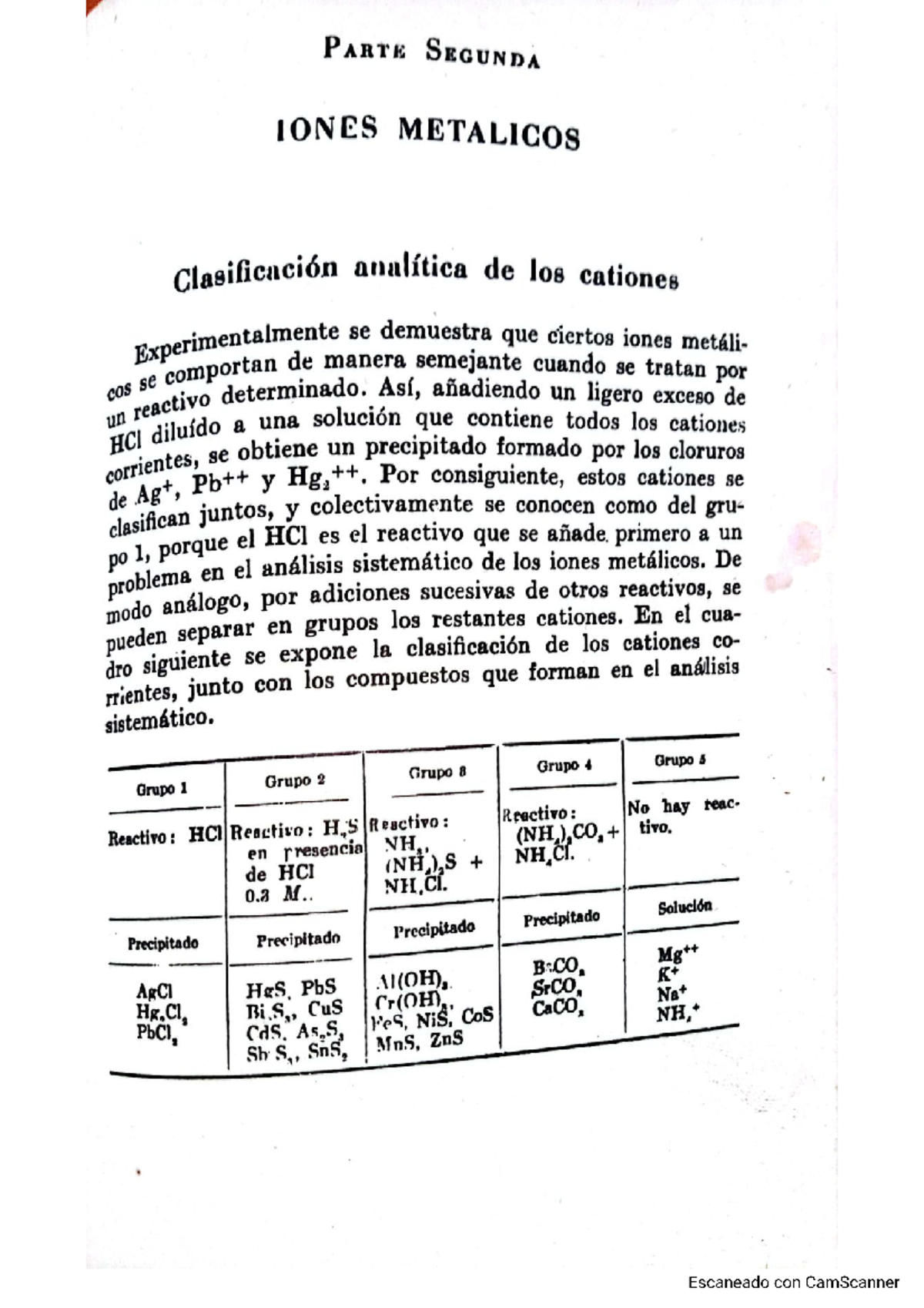 Libro de curman, quimica analitica - PARTE SEGUNDA IONES METALICOS ...