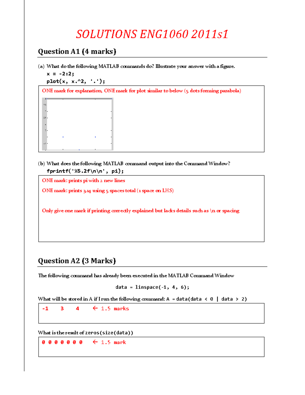 Exam 2021, questions and answers - SOLUTION Question A1 (4 marks) (a ...