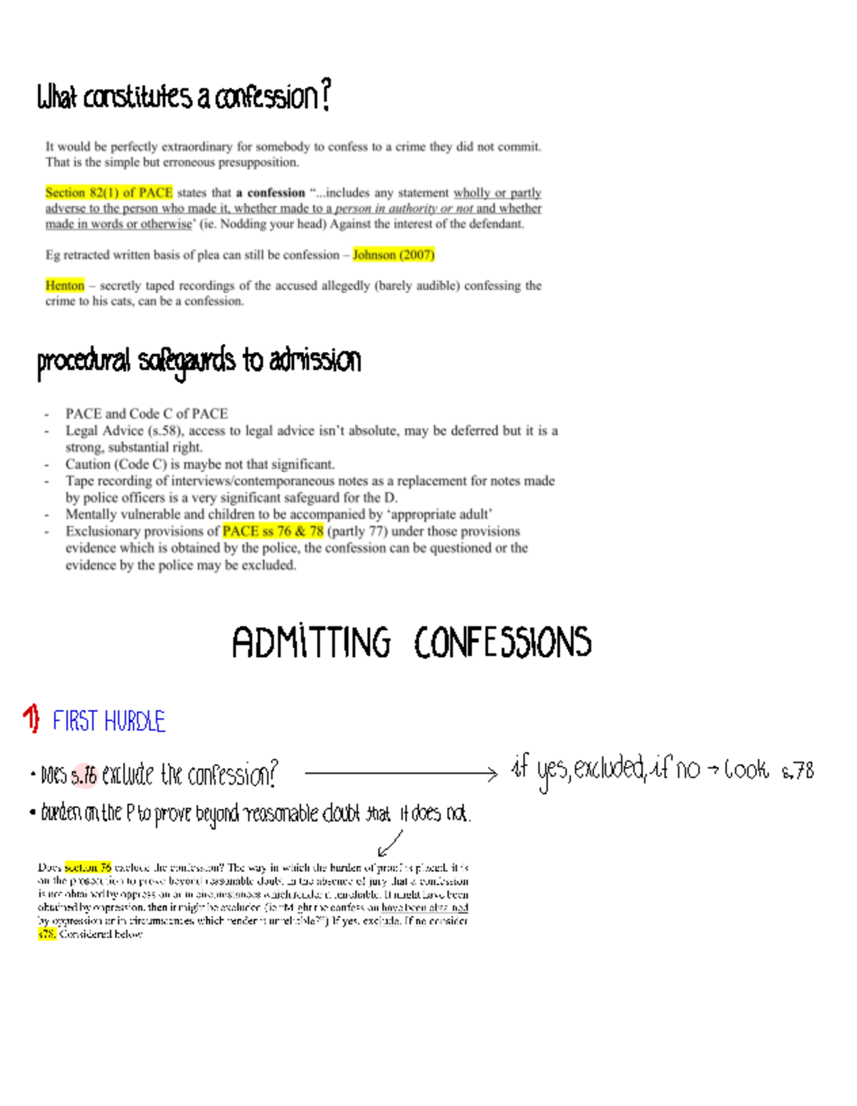 Confessions - notes form text book and lectures combined. - What ...