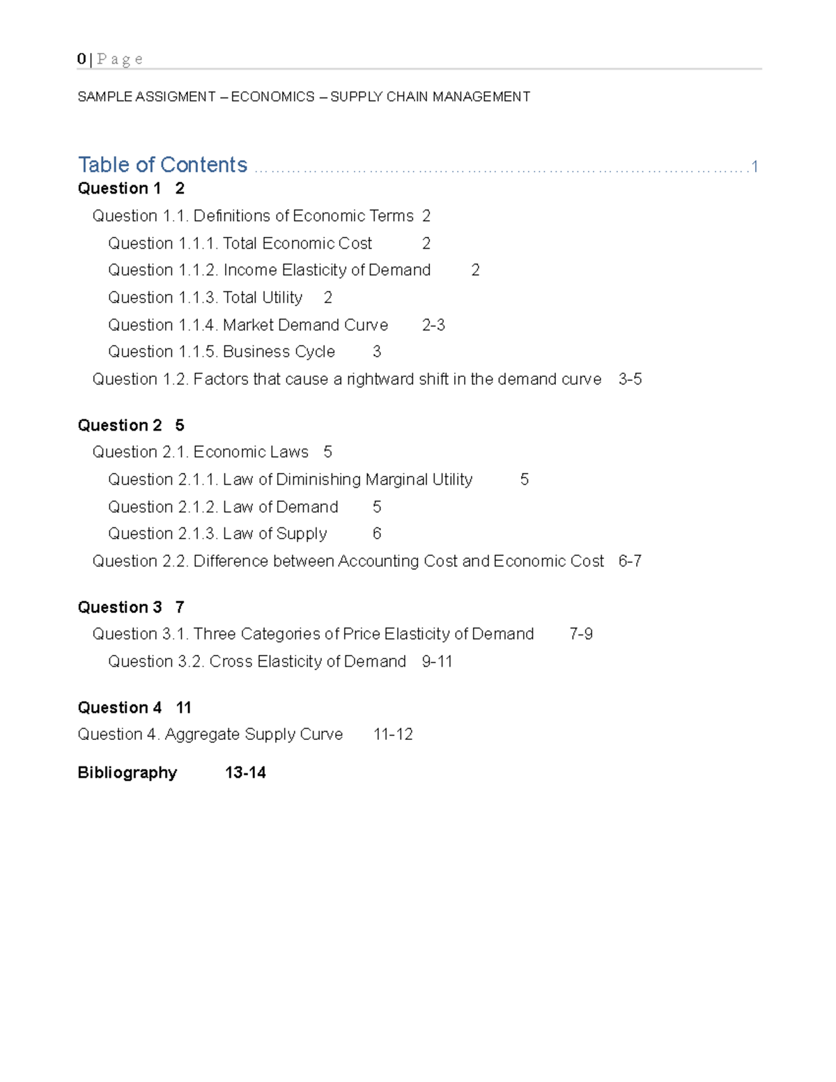 Economics 1 - Assigment 1 - Sample Year 1 - SAMPLE ASSIGMENT ...