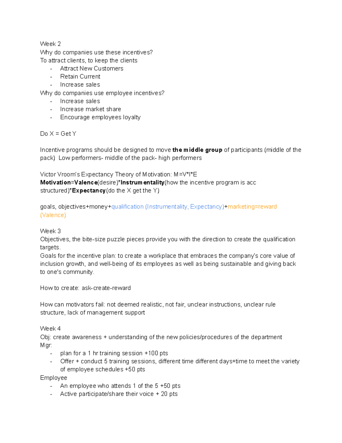HTT 605 - Lecture notes - Week 2 Why do companies use these incentives ...