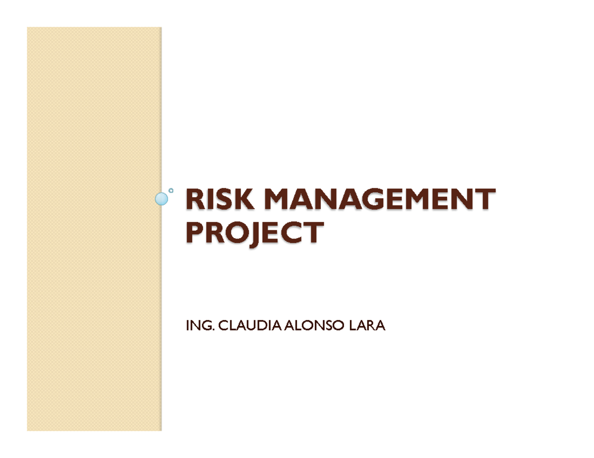 Risk management 5-07 (Make) Rev2 - RISK MANAGEMENT PROJECT ####### ING ...