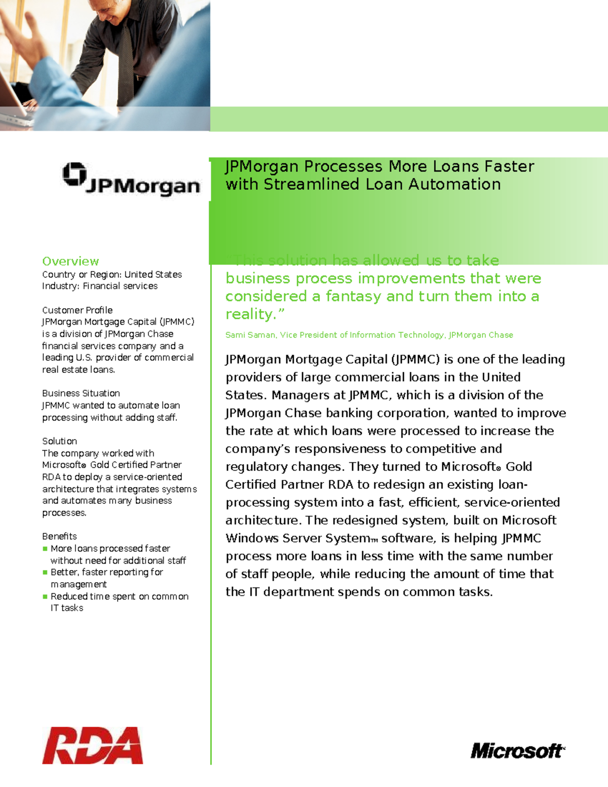 21163 JP Morgan Final - .aasdasddad - Microsoft .NET Customer Solution Case Study JPMorgan ...