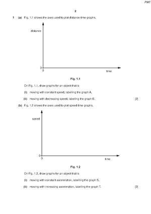 Motion graphs worksheet - 2 © UCLES 2017 0625/42/F/M/ 1 (a) Fig. 1 ...
