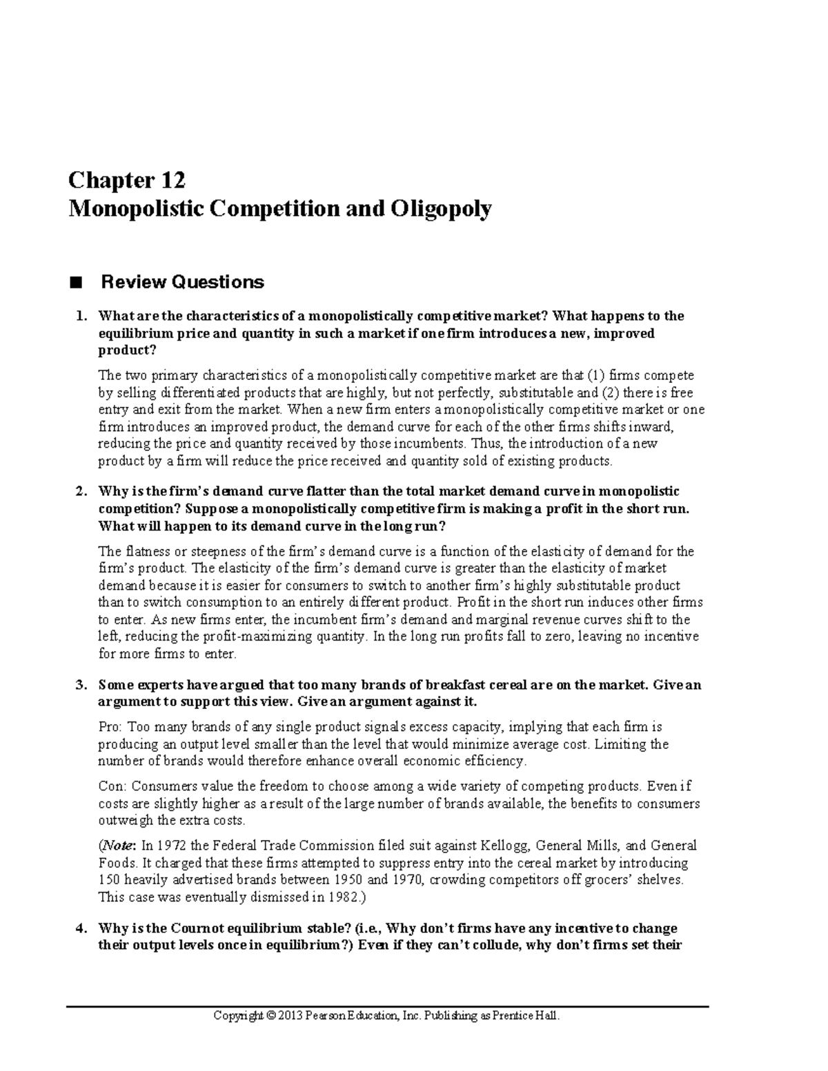 Very important game theories 3 - Chapter 12 Monopolistic Competition ...