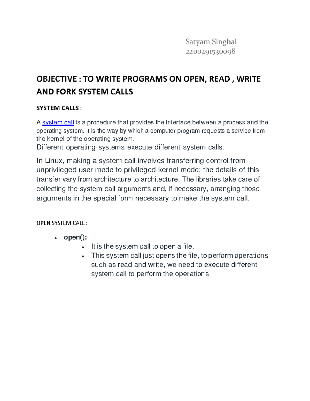 Lab3[Write programs on read, write ,open and fork system call] 79bb304631172 b781c735e883765 ...