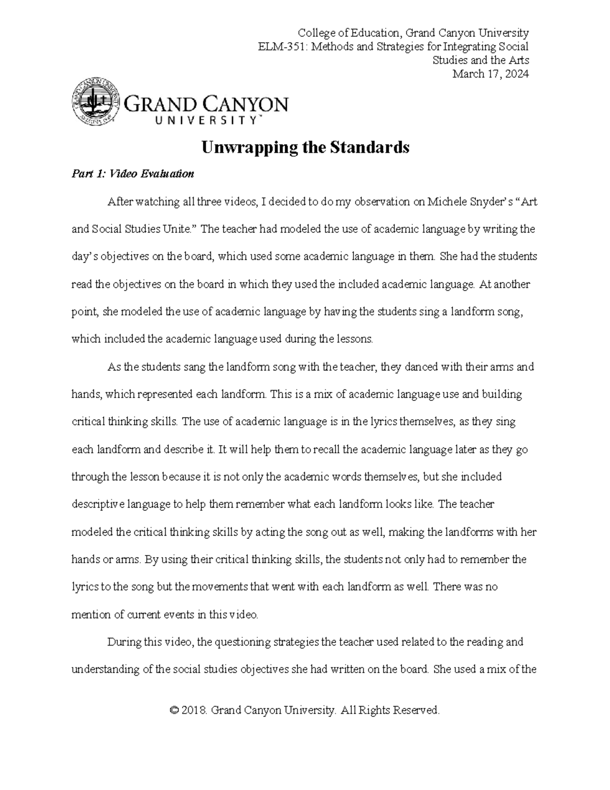 Unwrapping the Standards Chart - Unwrapping the Standards Part 1: Video ...