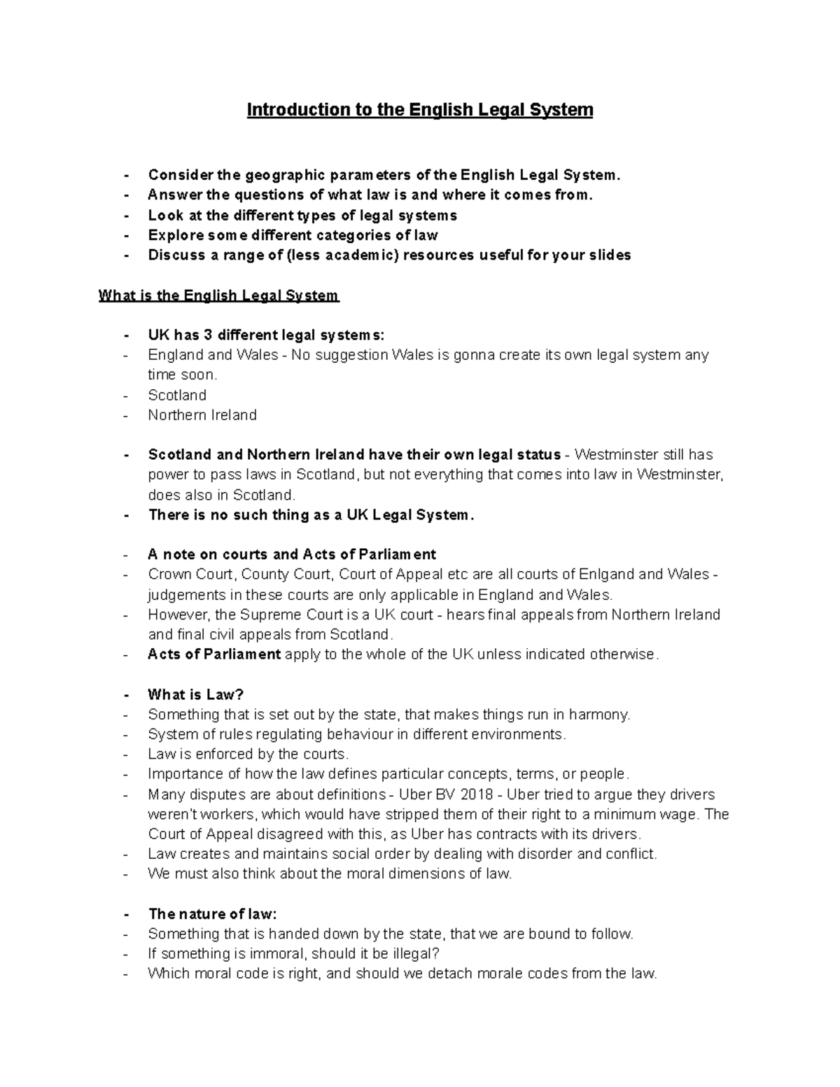 Intorduction to the Enligsh Legal System-2 - Introduction to the ...