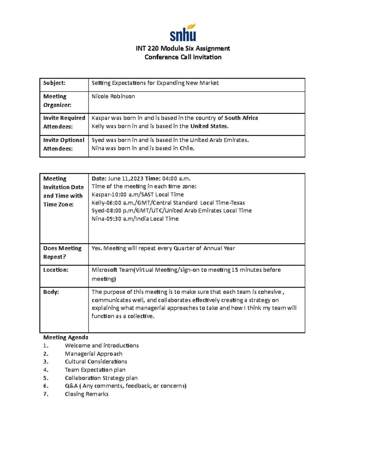 INT 220 Conference Call Invitation Final - INT 220 Module Six ...