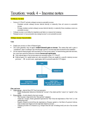 Exam Cheat Sheet - Chapter 1: Tax Introduction Australian Taxation ...