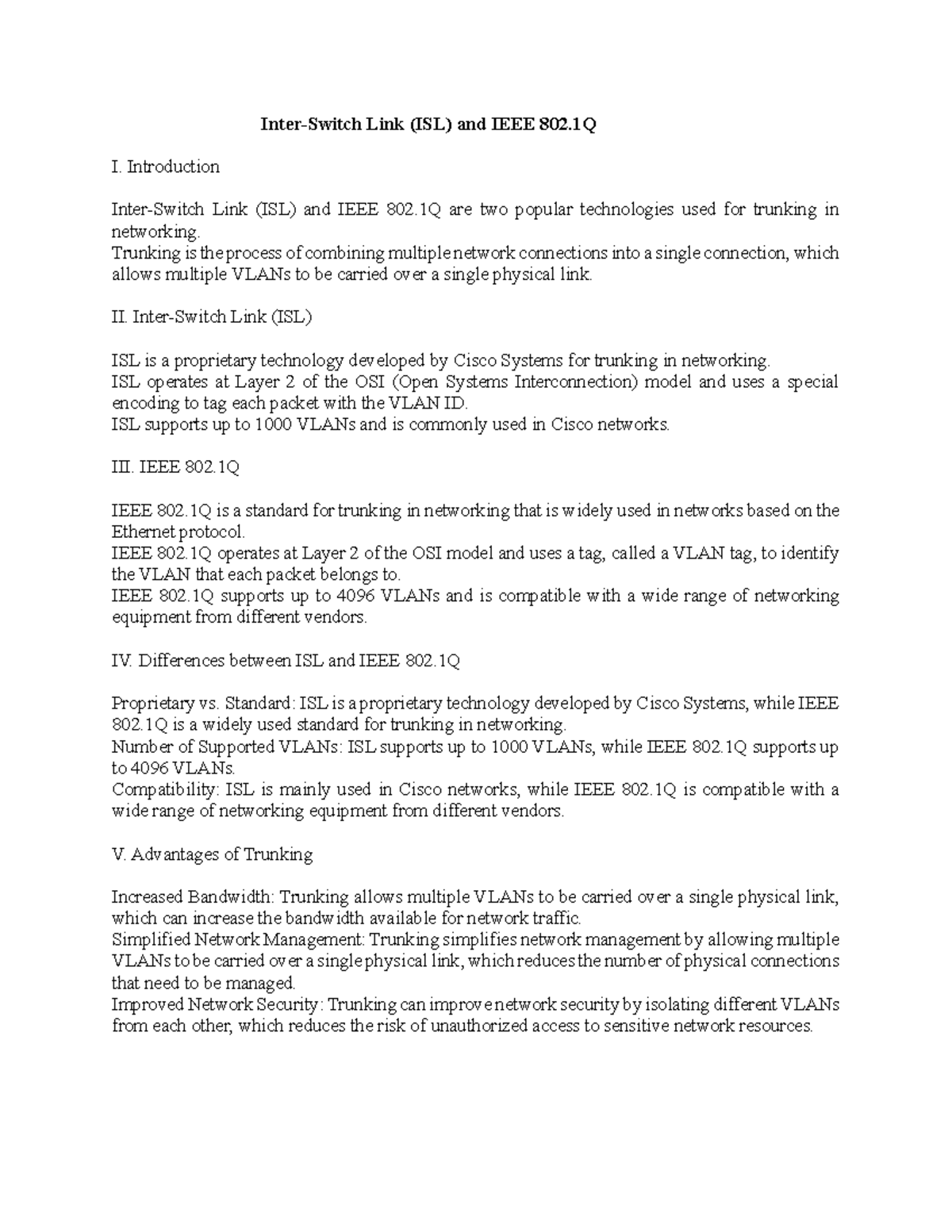 Inter pro - ganga - Inter-Switch Link (ISL) and IEEE 802 I ...