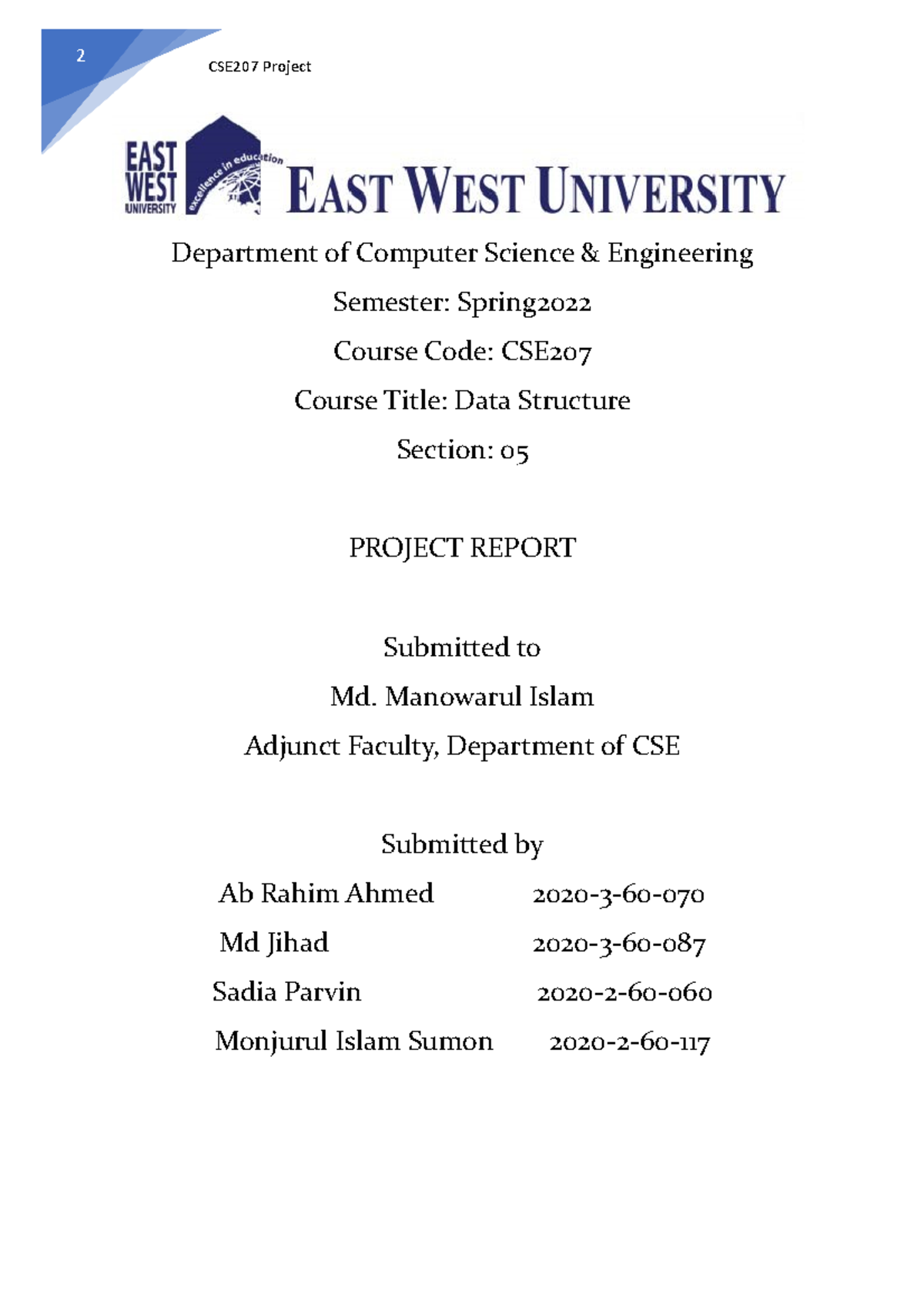 CSE207-Project - sllkdjij - Department of Computer Science ...