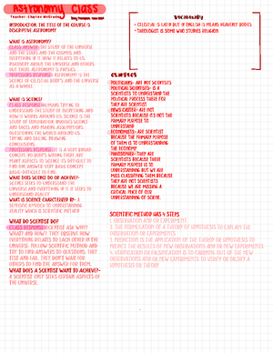 Descriptive Astronomy (ASTR 108) Notes - 8/24/2021: Chapter 1 ...