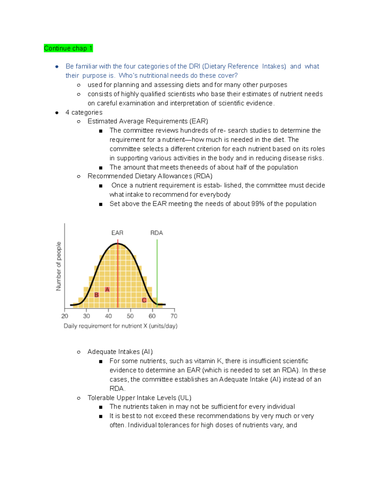 Nutrition exam 1 - Continue chap 1 Be familiar with the four categories ...
