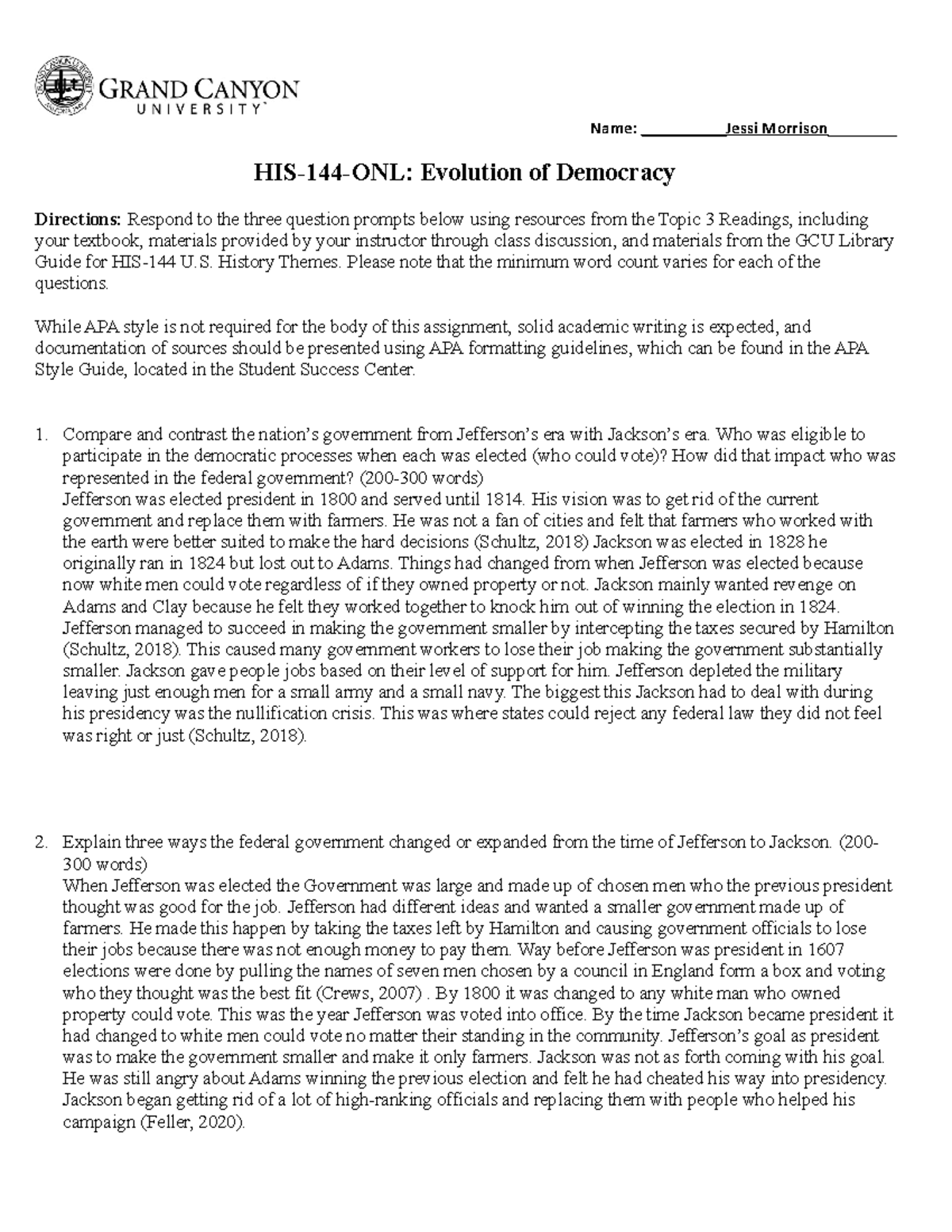 HIS-144-RS-Evolution of Democracy Worksheet - Name: __Jessi Morrison ...