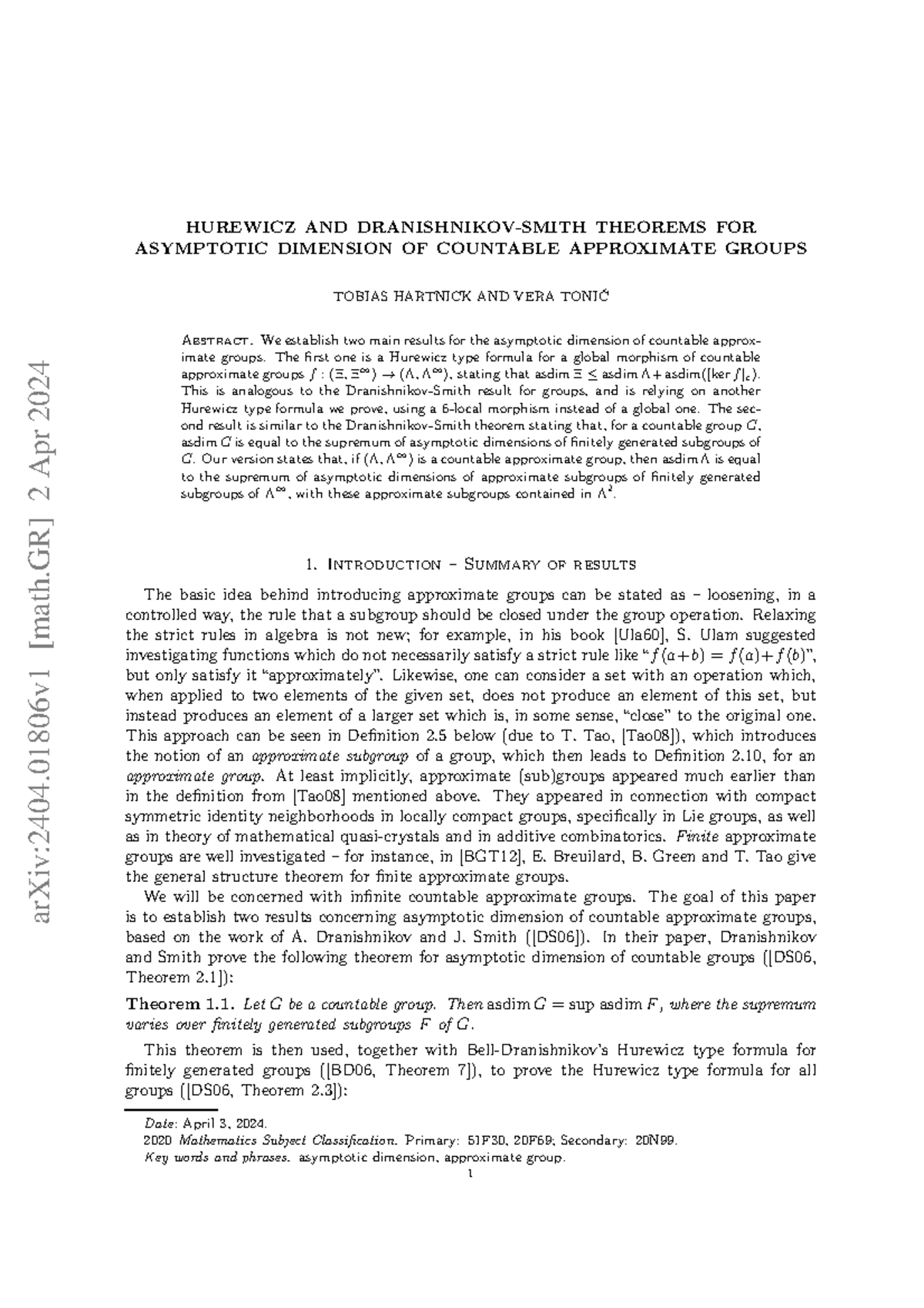 2404 - Good lecture notes - arXiv:2404 [math] 2 Apr 2024 HUREWICZ AND ...
