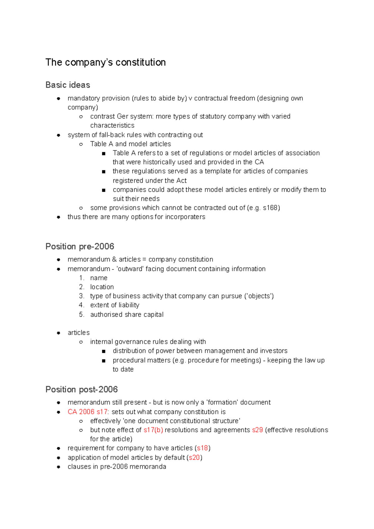 Company's constitution lect4 - The company’s constitution Basic ideas ...
