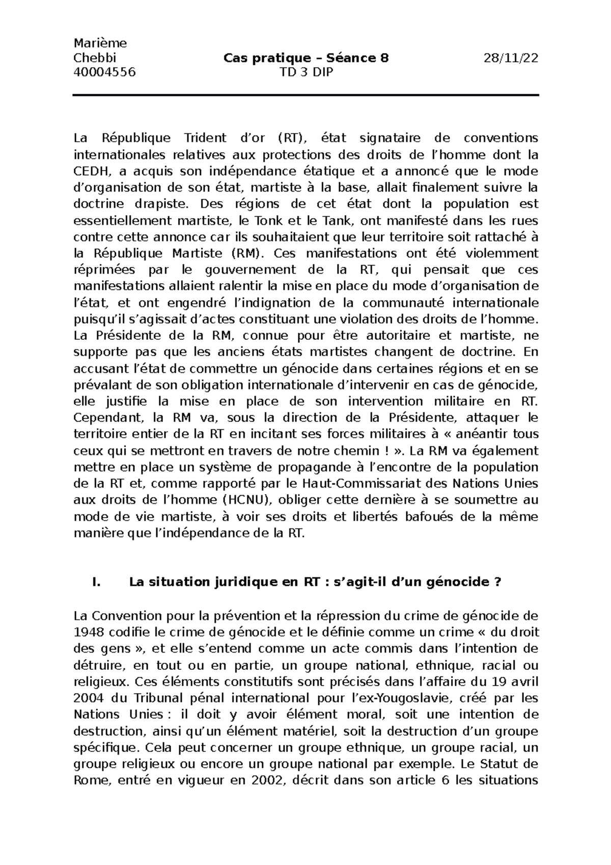 Cas pratique DIP S8 - dip - Chebbi Cas pratique – Séance 8 28/11 ...