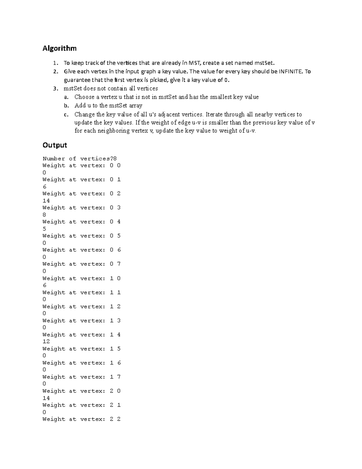 Algorithm Graph Theory Algorithm To Keep Track Of The Vertices That Are Already In Mst Create