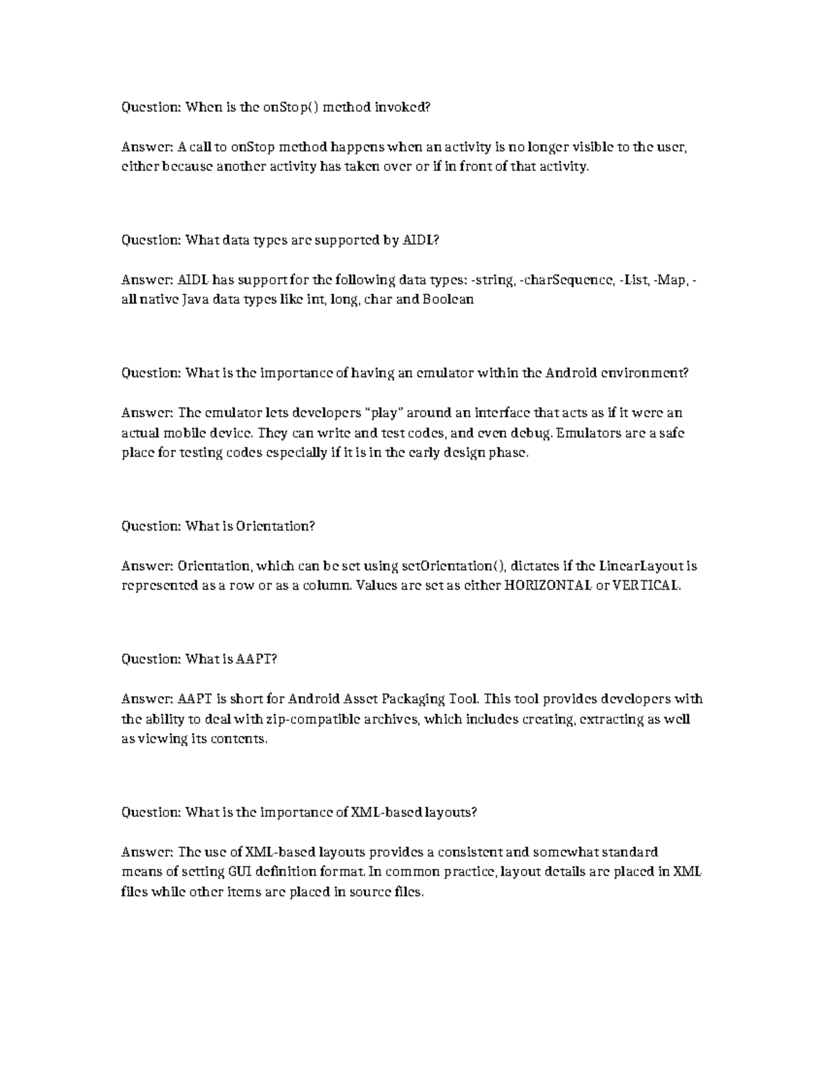 Zululand kishy lightered - Question: When is the onStop() method ...