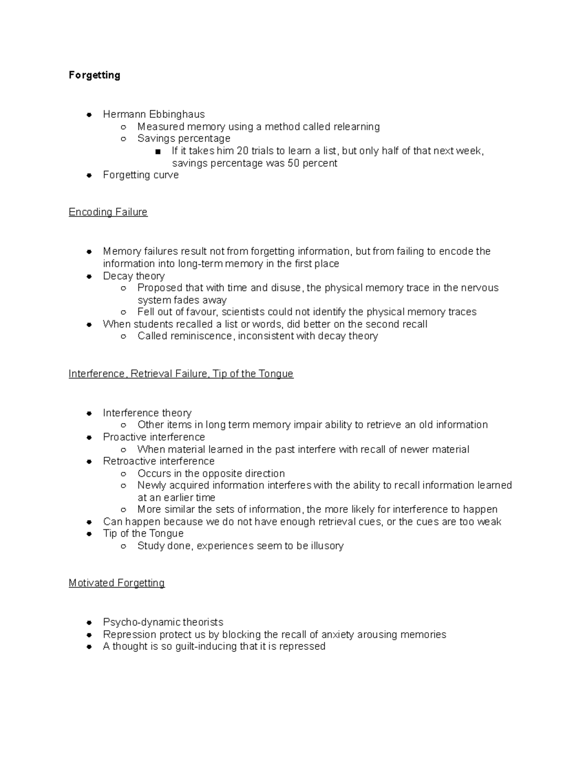 Chapter 8 - laura psych 1000 notes - Forgetting Hermann Ebbinghaus ...