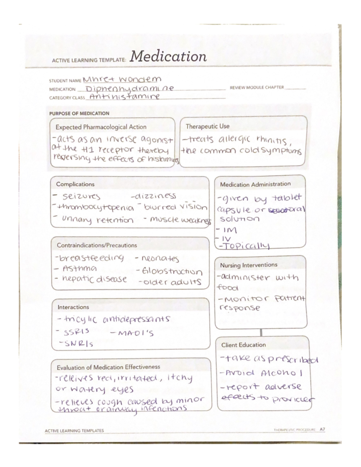 Medication 5 - NURS129 - Montgomery College - Studocu