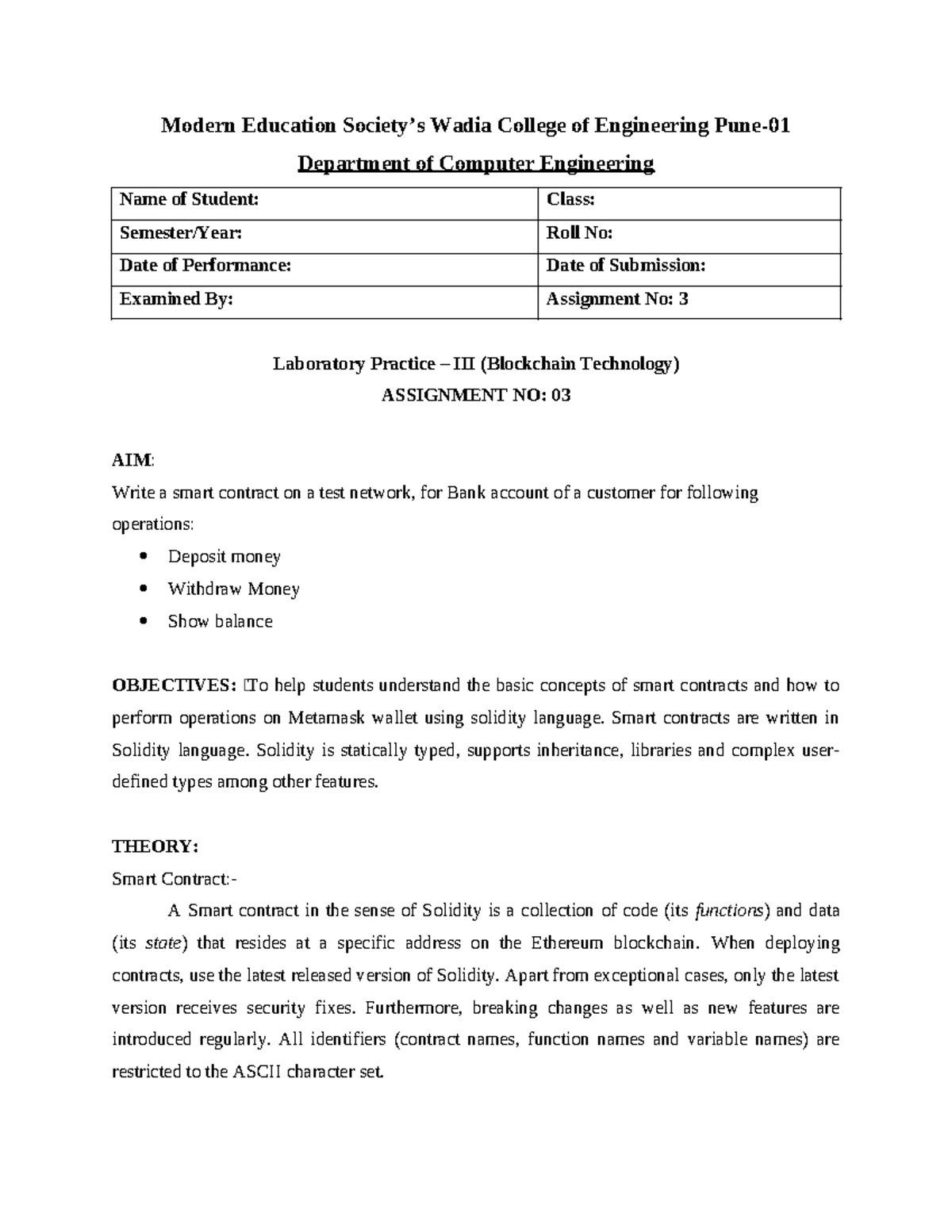 BT Lab manual Assignment 3 - Modern Education Society’s Wadia College ...