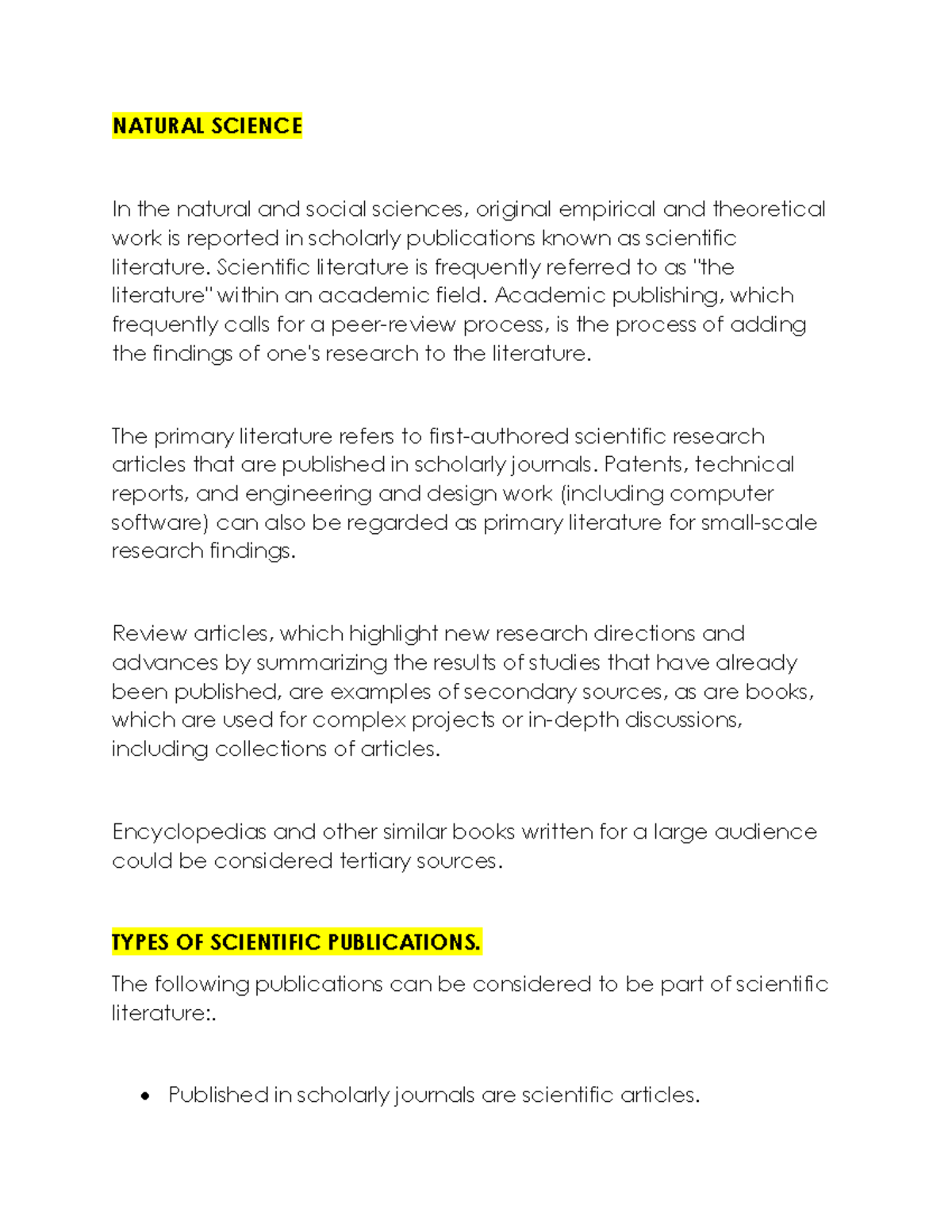 Natural Science - NATURAL SCIENCE In the natural and social sciences ...