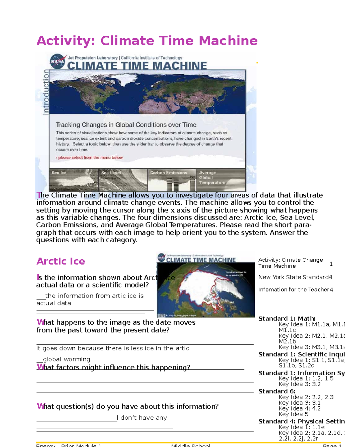 Activity Climate Time Machine 55332 - Activity: Climate Time Machine ...