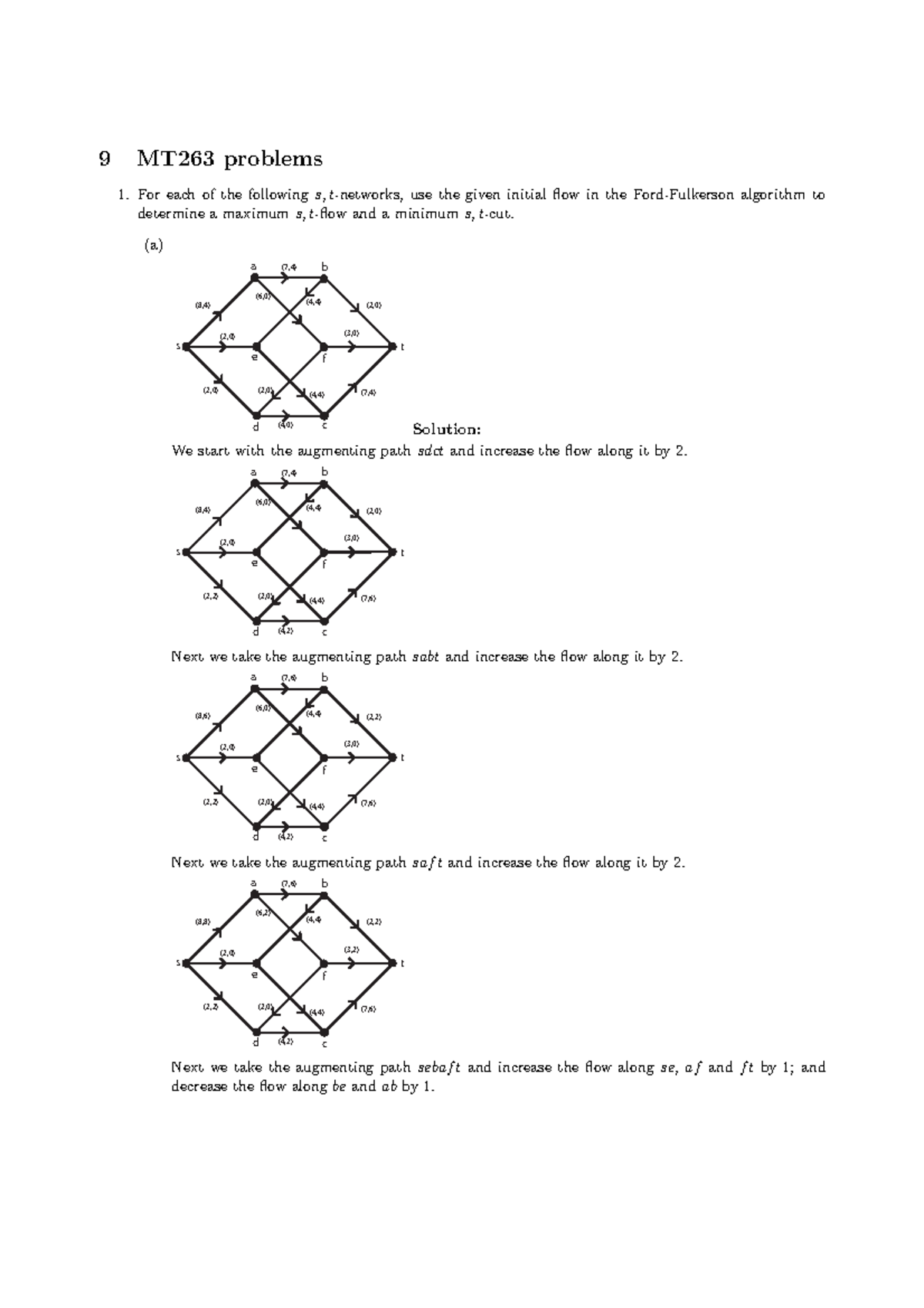 MT2630 Sheet 9 Solution - 9 MT263 problems For each of the followings ...