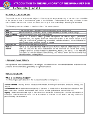 IPHP Q1 Module 1 reviewer - INTRODUCTION TO PHILOSOPHY OF THE HUMAN ...