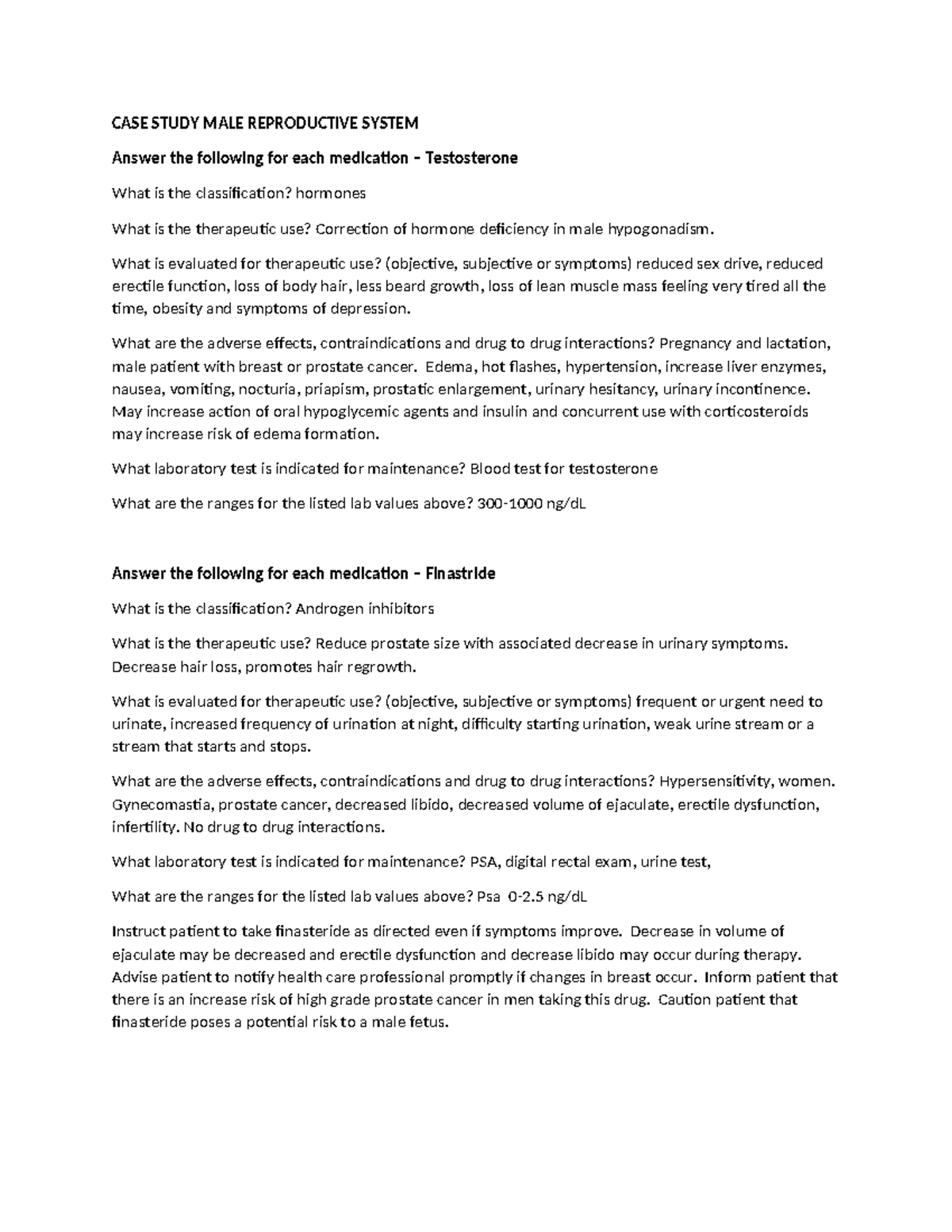 CASE Study MALE Reproductive System - CASE STUDY MALE REPRODUCTIVE ...