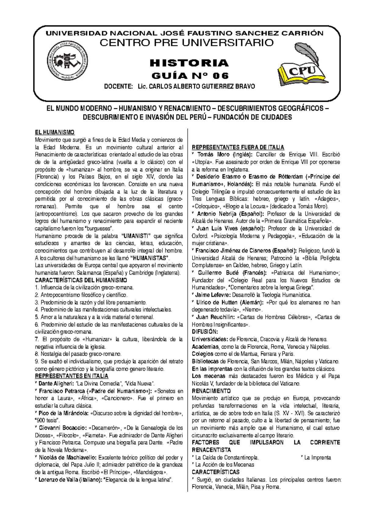 Humanismo Y Renacimiento - EL MUNDO MODERNO – HUMANISMO Y RENACIMIENTO ...