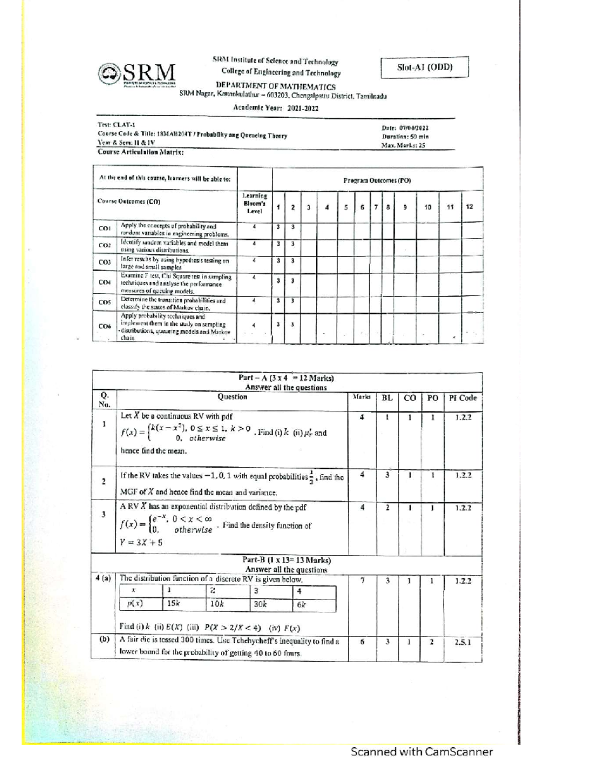 Pqt-1-4 - Pqt-1-4 - Probability and Queuing Theory - Studocu