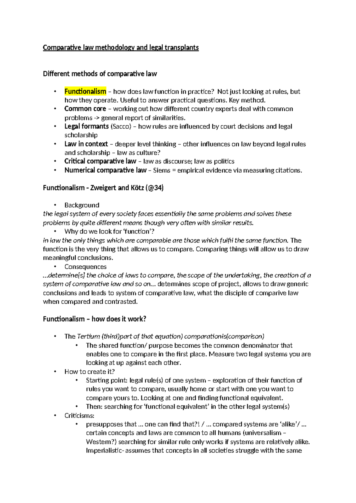 Comparative law methodology and legal transplants copy - Comparative law methodology and legal ...