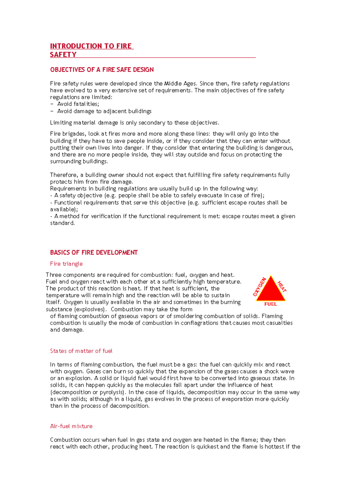 Summary of the book - INTRODUCTION TO FIRE OBJECTIVES OF A FIRE SAFE ...