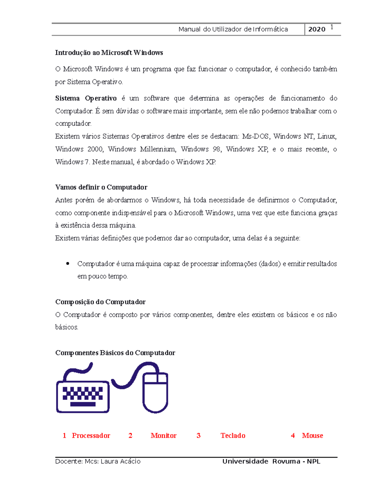 Manual do Utilizador - Curso Basico de Informatica 2020 - Manual do ...