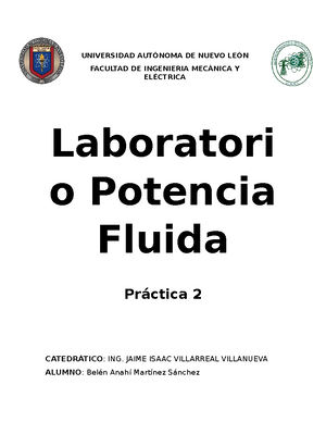 Examen Extraordinario de potencia fluida materia fime - Universidad Autónoma de Nuevo León ...