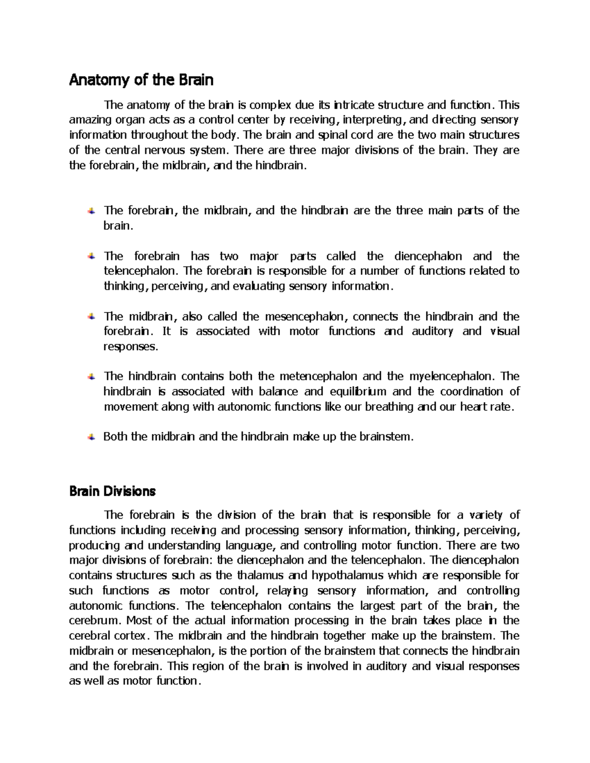 Anatomy of the Brain-Brainstem-Function and Location - Anatomy of the ...
