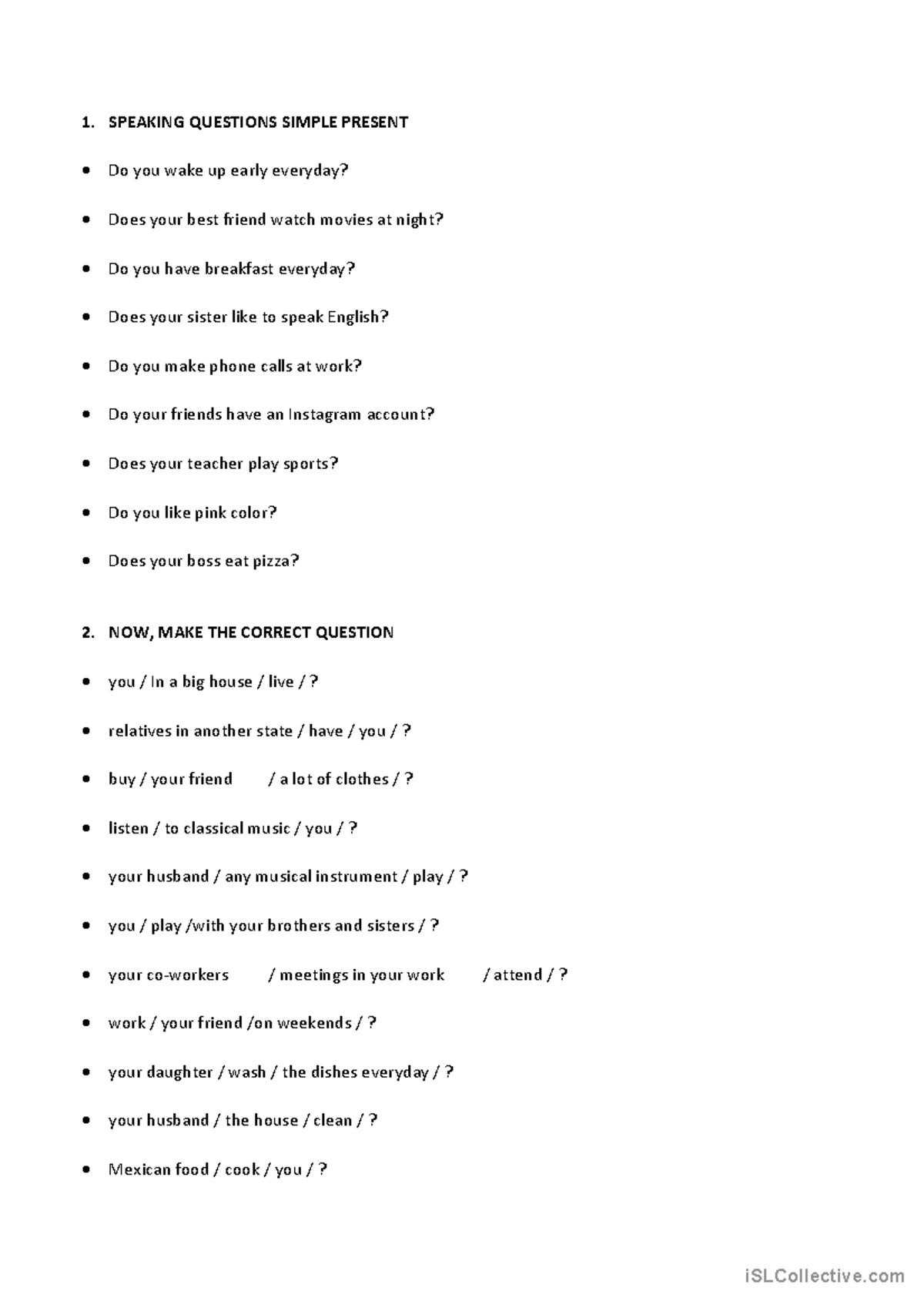 Do Does Speaking Questions 1 SPEAKING QUESTIONS SIMPLE PRESENT Do do-does-speaking-questions-1-speaking-questions-simple-present-do