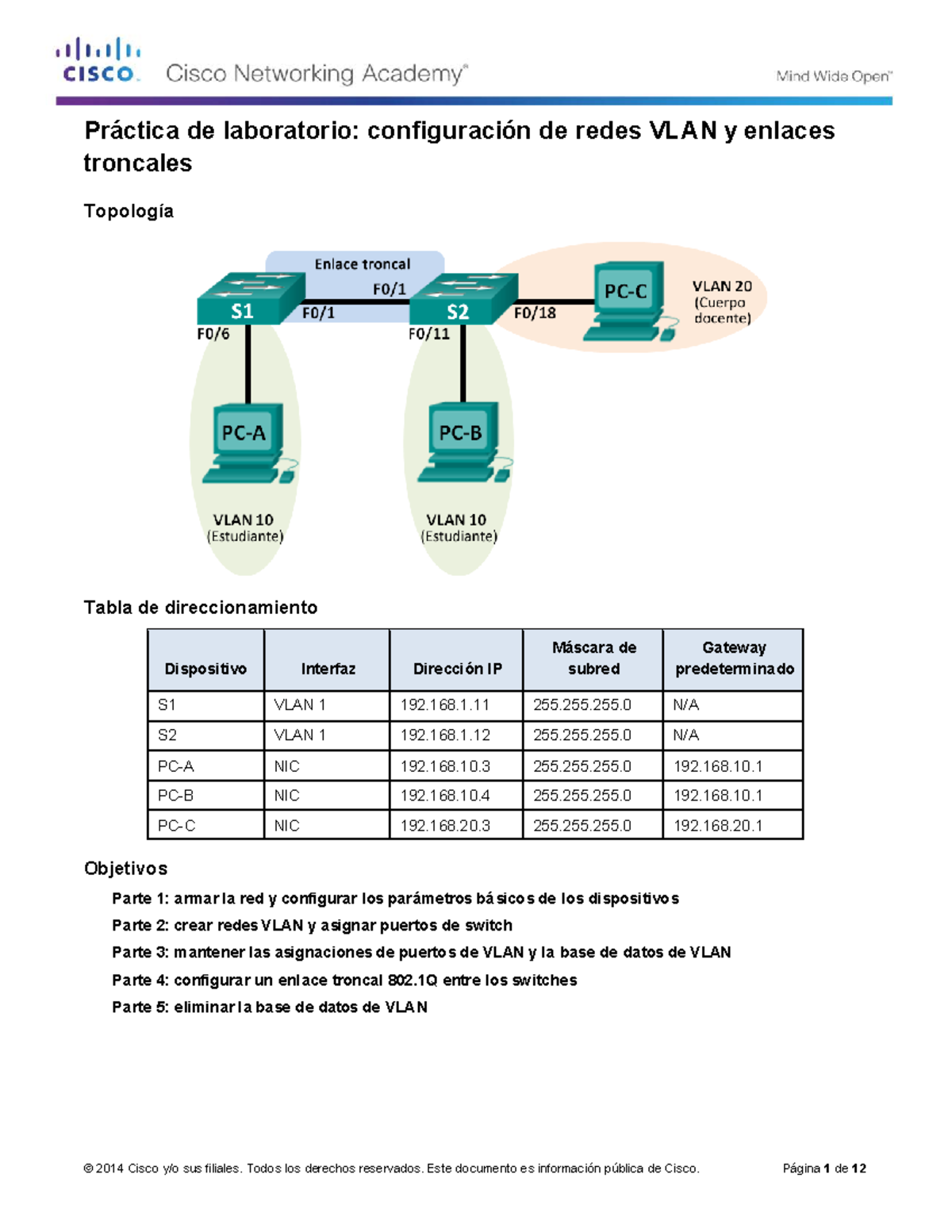 S7 - Especial - 3.2.2.5 Lab - Configuring VLANs and Trunking - Práctica ...