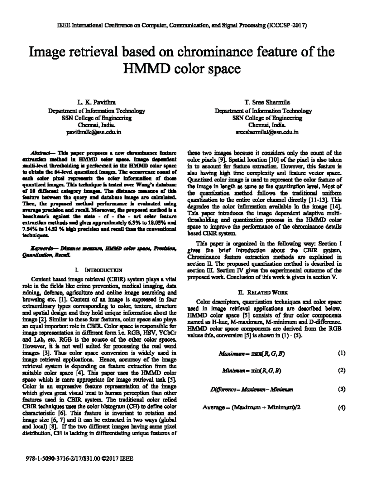 Hmmd - Hmmd explanation - Image retrieval based on chrominance feature ...