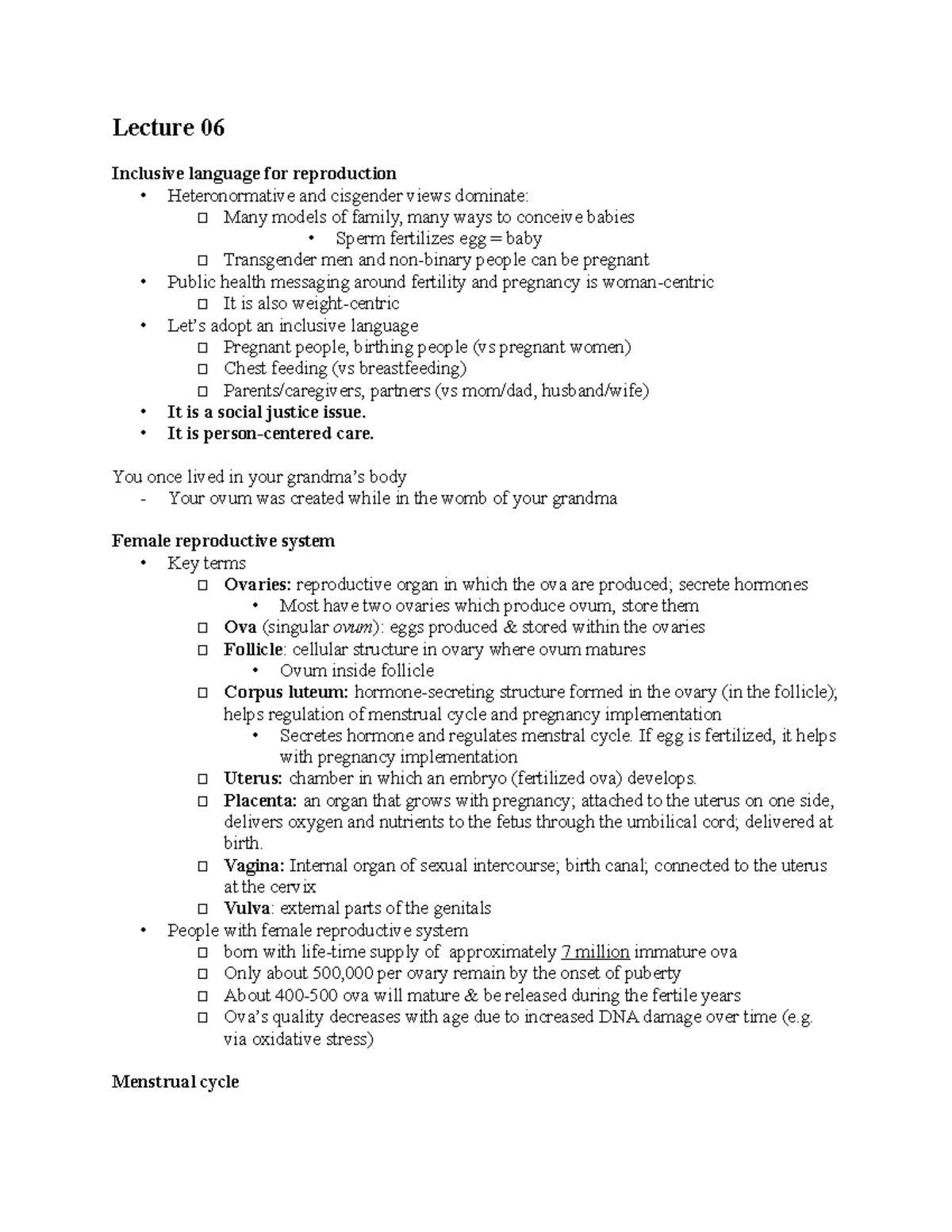 Lecture six Completed Notes - Lecture 06 Inclusive language for ...