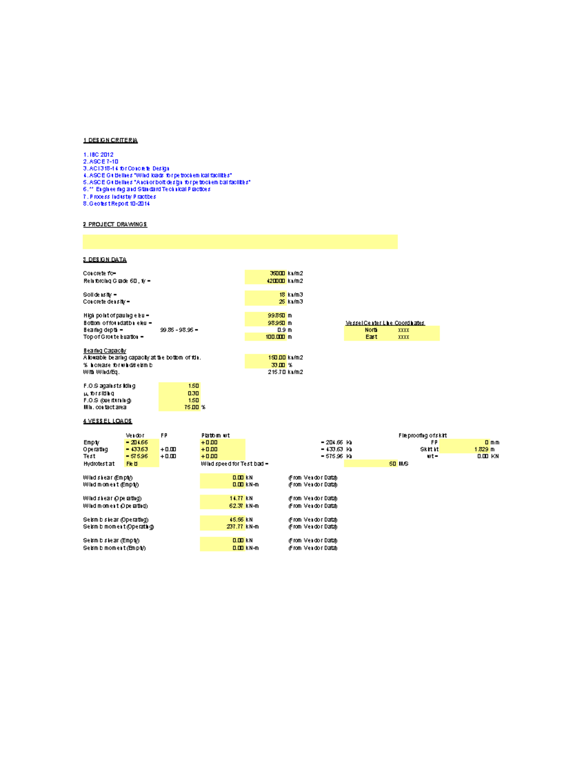 123 - 123 - 1 DESIGN CRITERIA 1. IBC 2012 2. ASCE 7- ACI 318-14 for ...