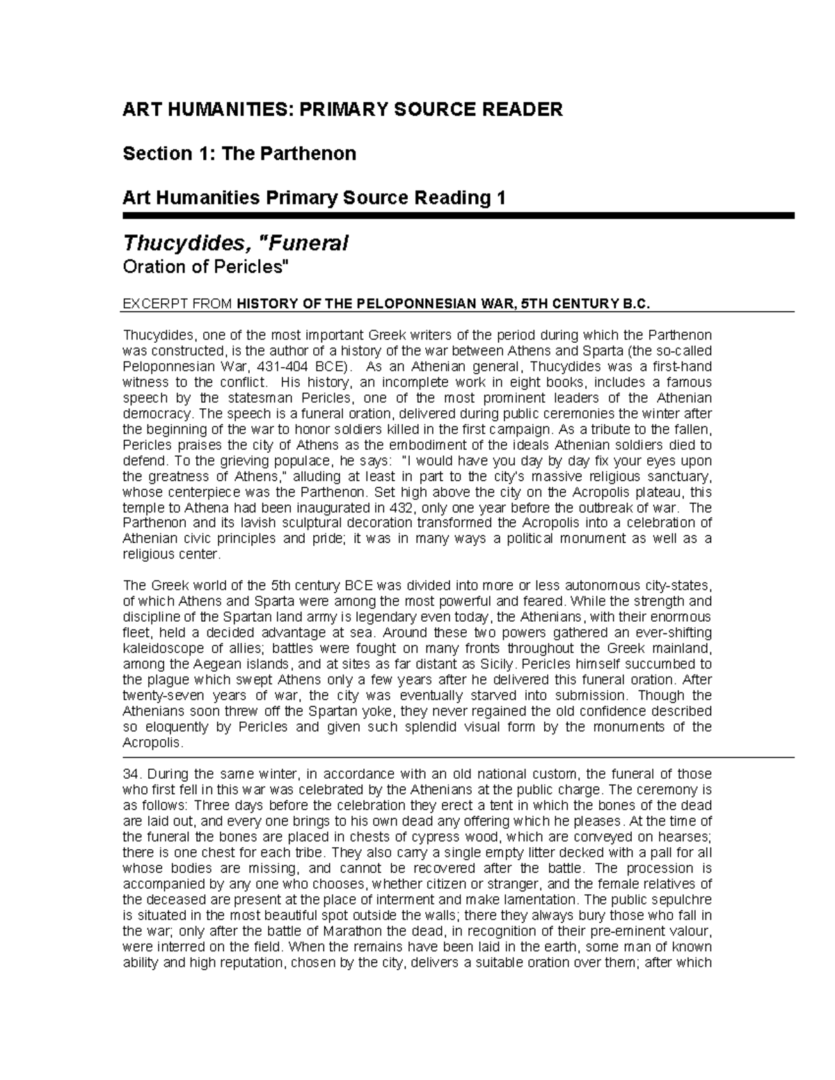 Parthenon+arthum parthenon reader - ART HUMANITIES: PRIMARY SOURCE ...