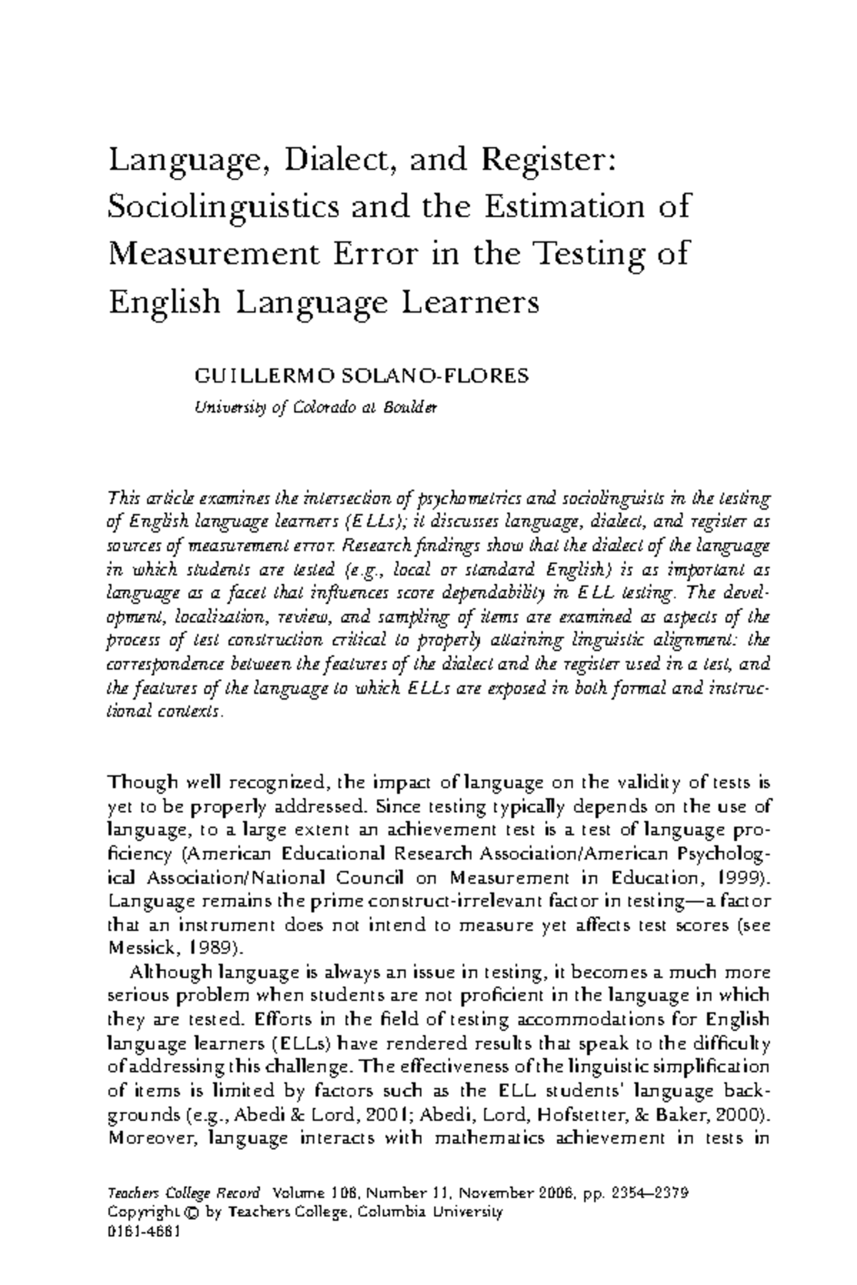 -TCR-2006-Lang dialect and register - Language, Dialect, and Register ...