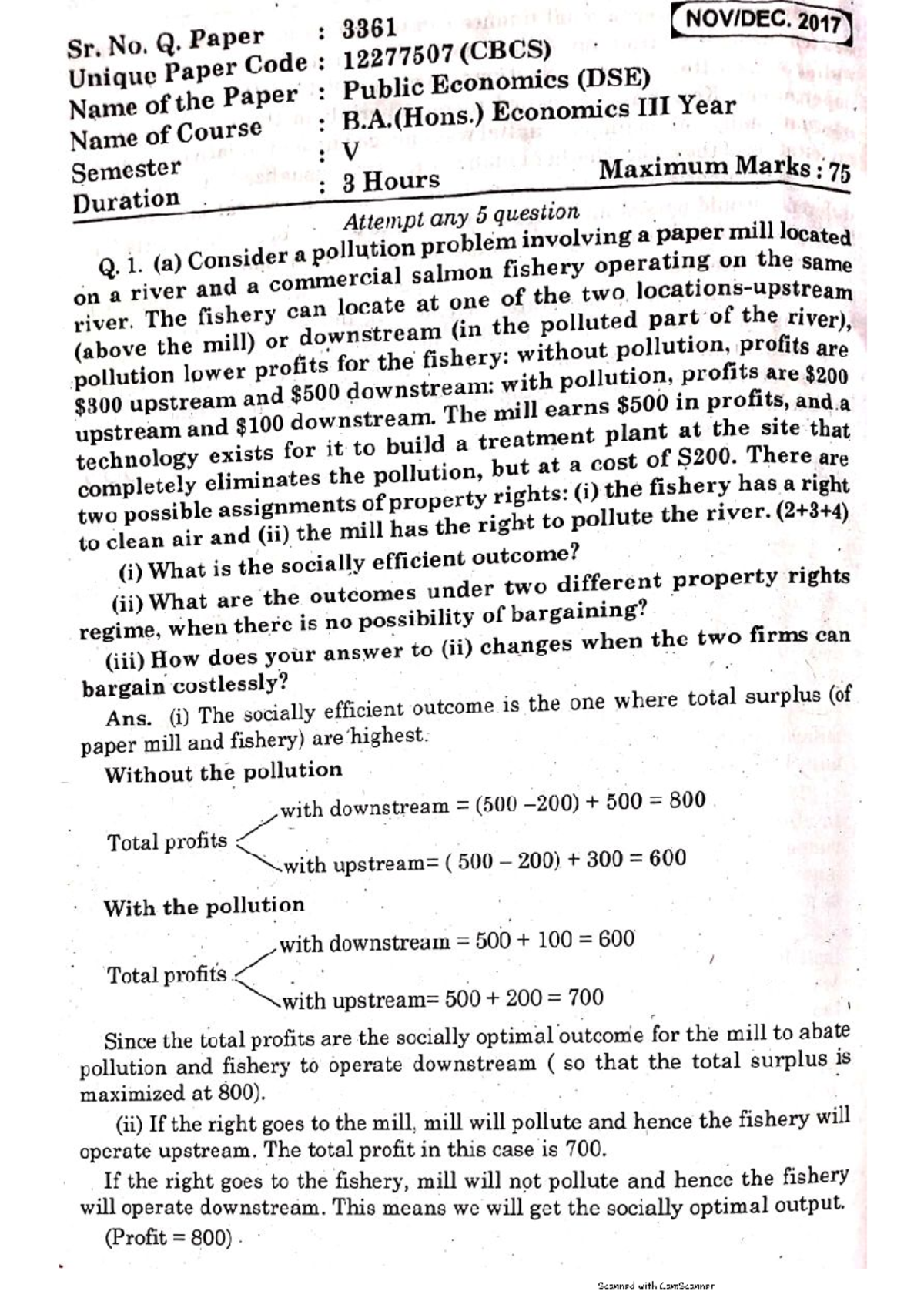 2017 (Solved Question Paper) - BA 501 - Studocu
