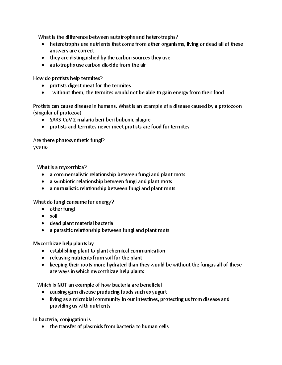 Bio3 - Quiz 1 - Douglas - Quiz 1 - What is the difference between ...